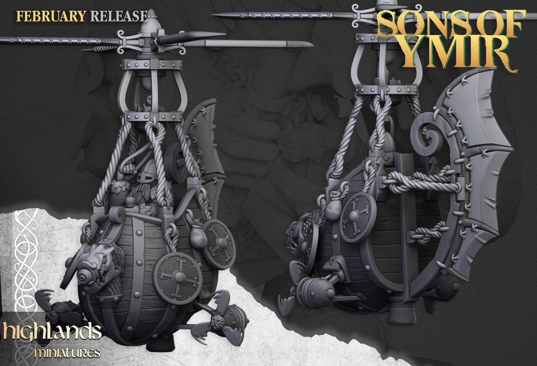 Dwarfs - Flying Machine - Sons of Ymir - 32mm/28mm - Ideal for Tabletop ...