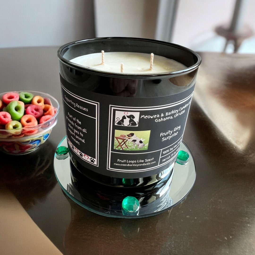 Handmade Fruit Loops Type Scented Soy Candle, Clean Burn, Supports ...