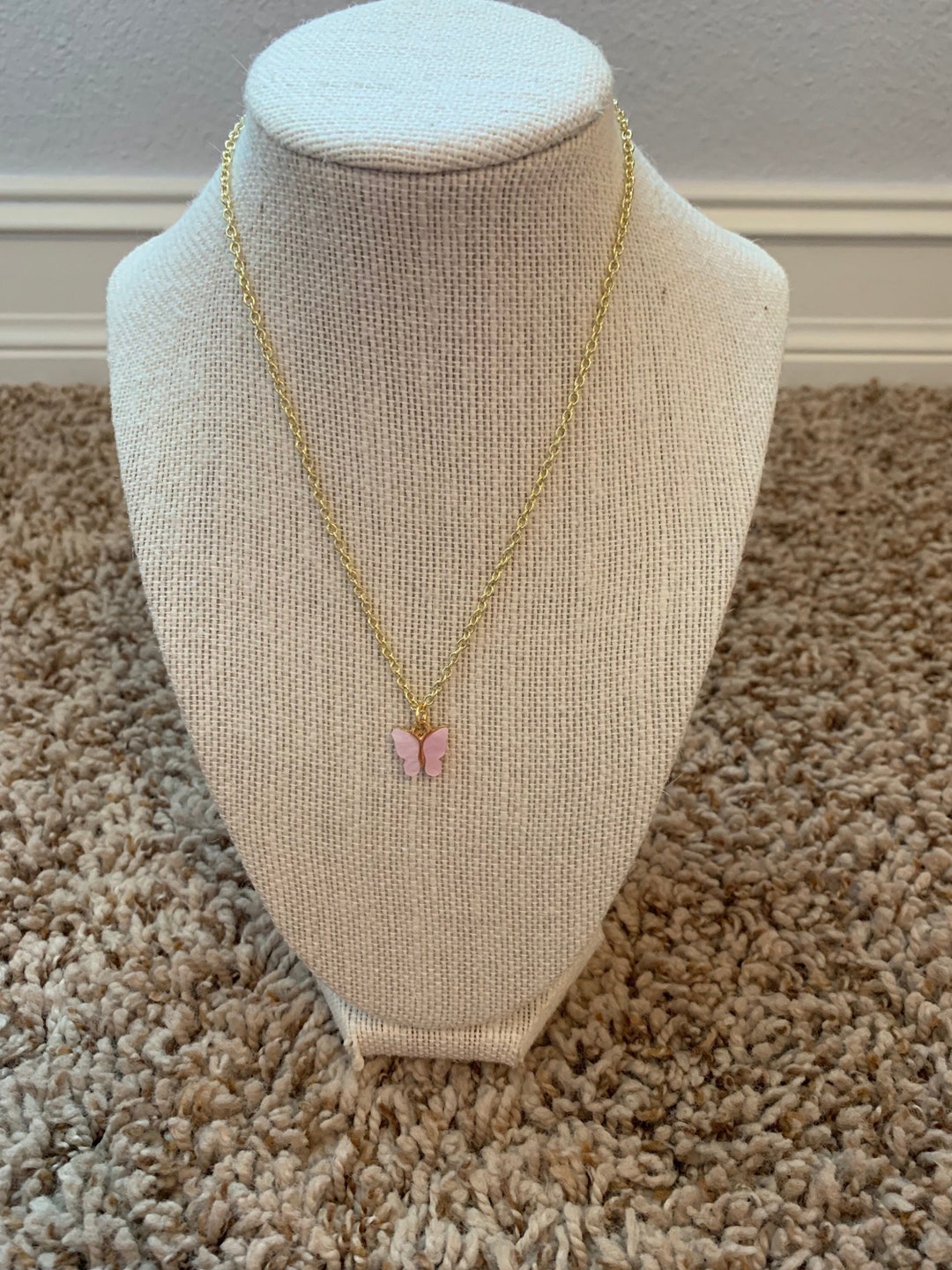 Preppy Butterfly Necklace - Etsy