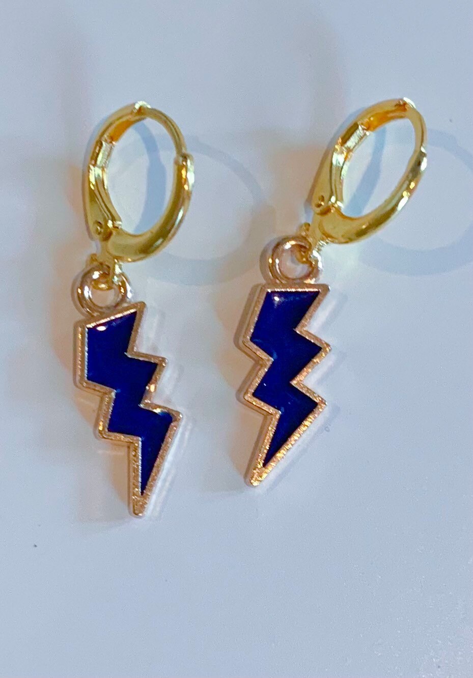 Preppy Lightning Bolt Huggies Earrings | Etsy