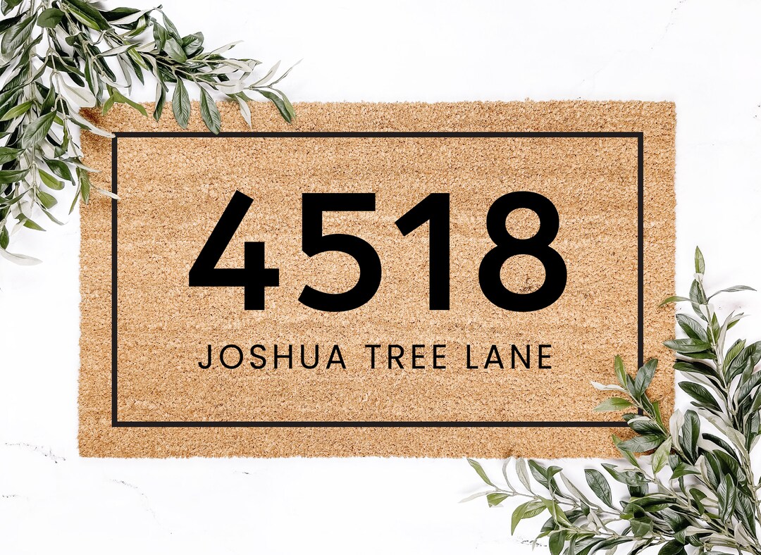 Custom House Number Doormat, Bold Address Welcome Mat - Etsy