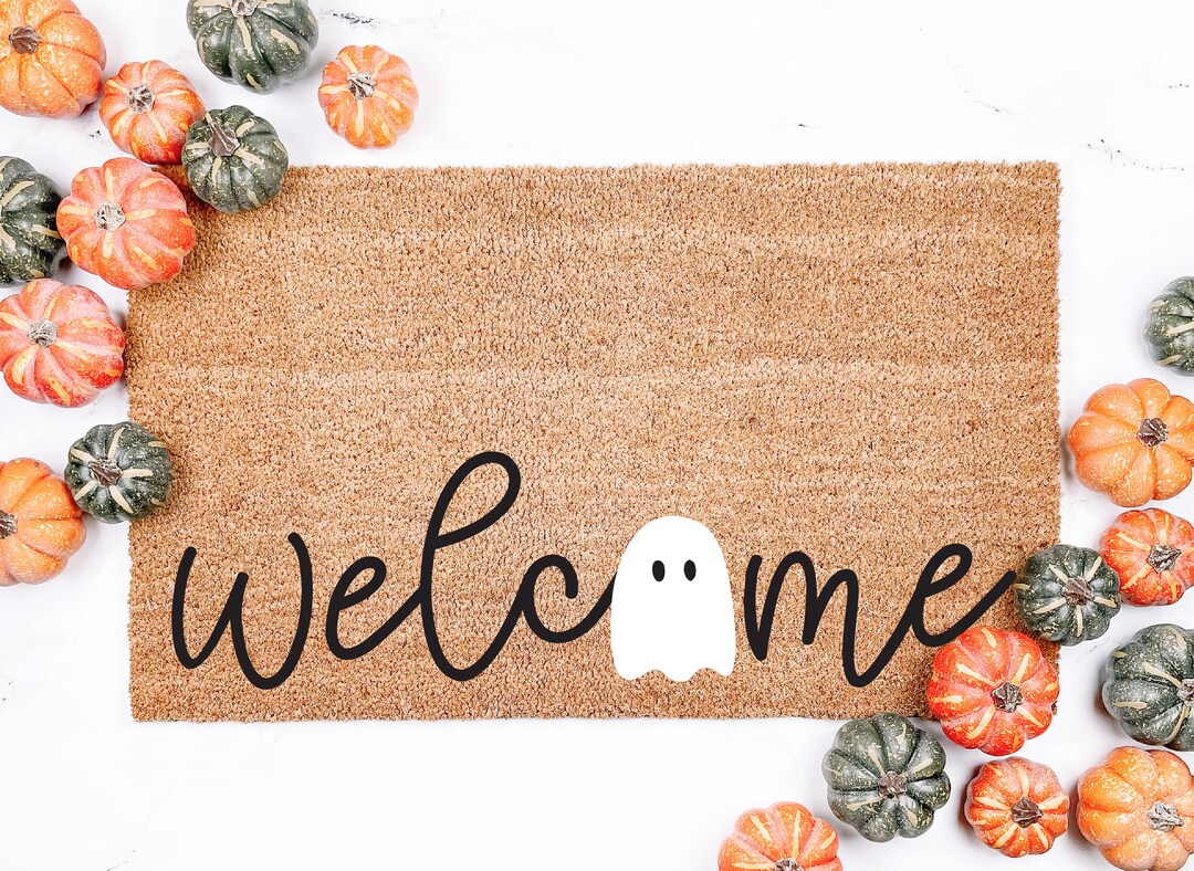 Welcome Ghost Doormat: Spooky Halloween Porch Decor - Etsy