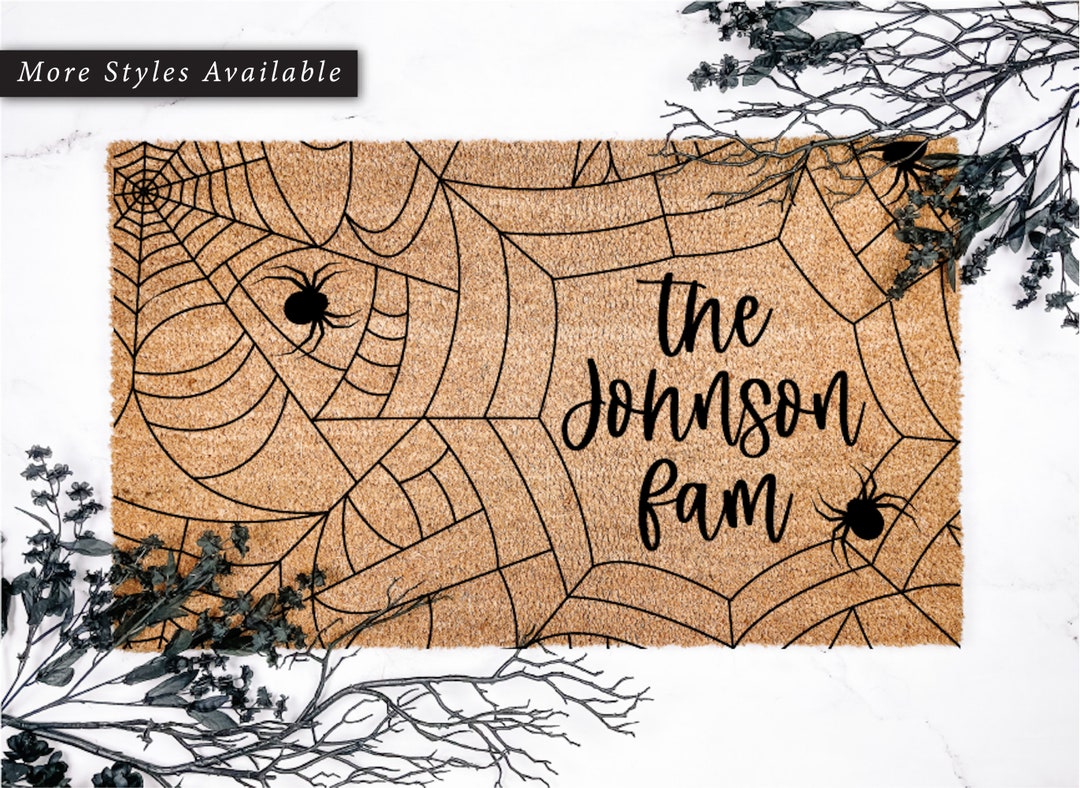 Spider Web Personalized Halloween Doormat, Halloween Decor, Fall Decor ...