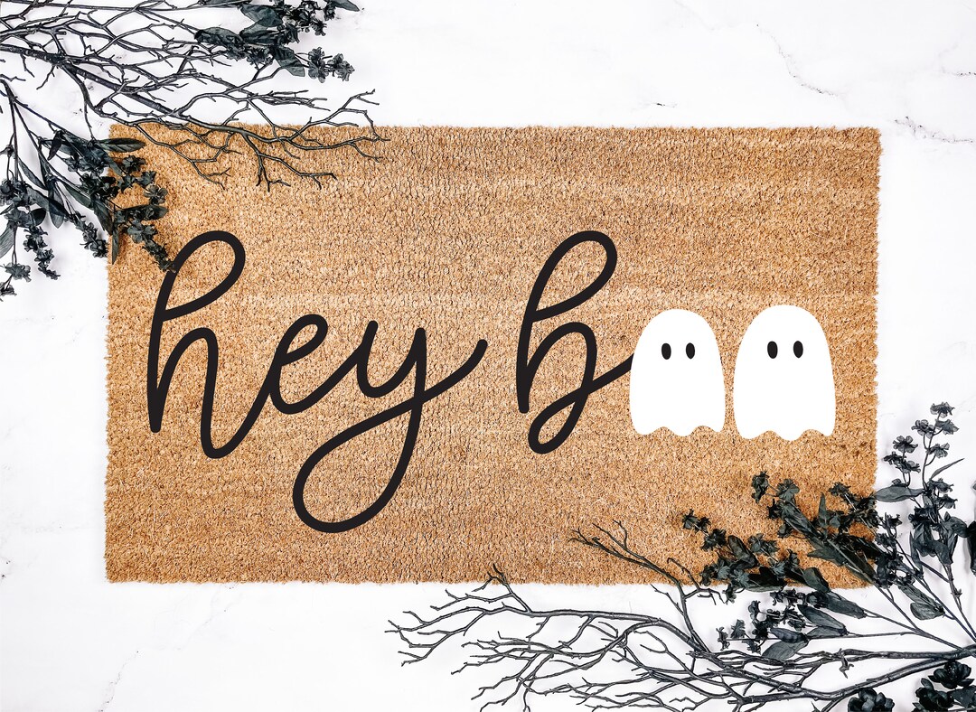 Hey Boo Ghost Doormat: Spooky Halloween Porch Decor - Etsy