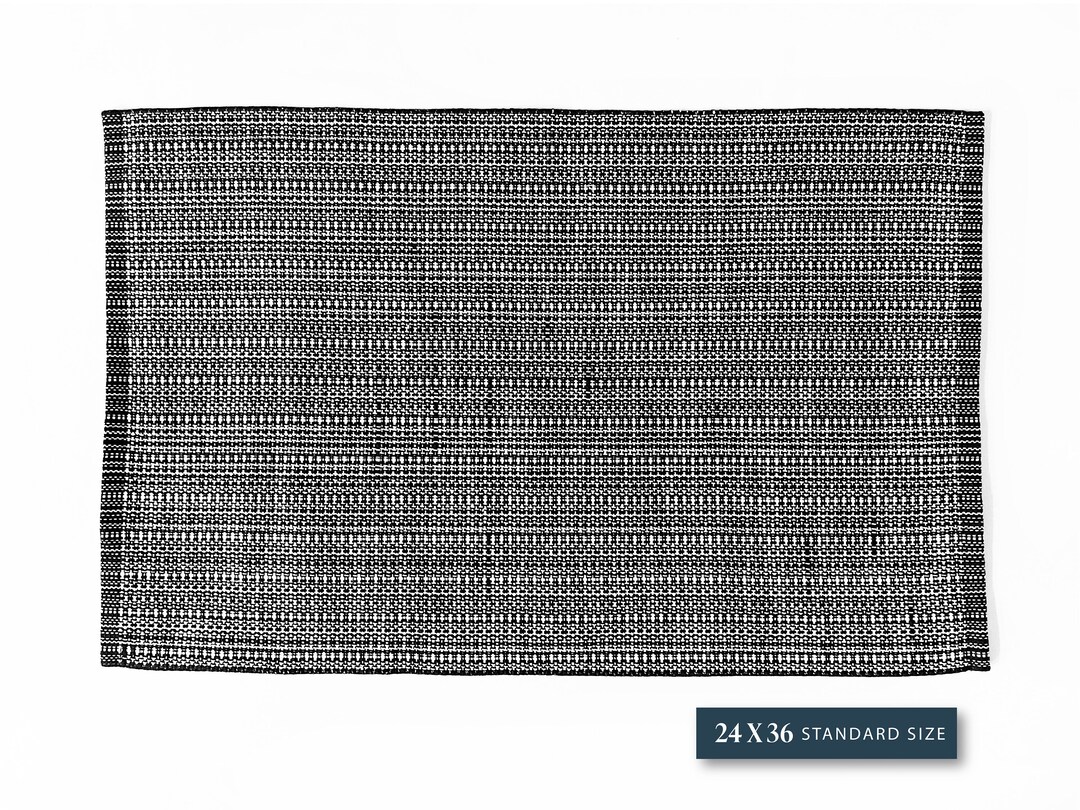 Black and White Tweed Rug: Modern Indoor/outdoor Layering Rug (24 X 36 ...