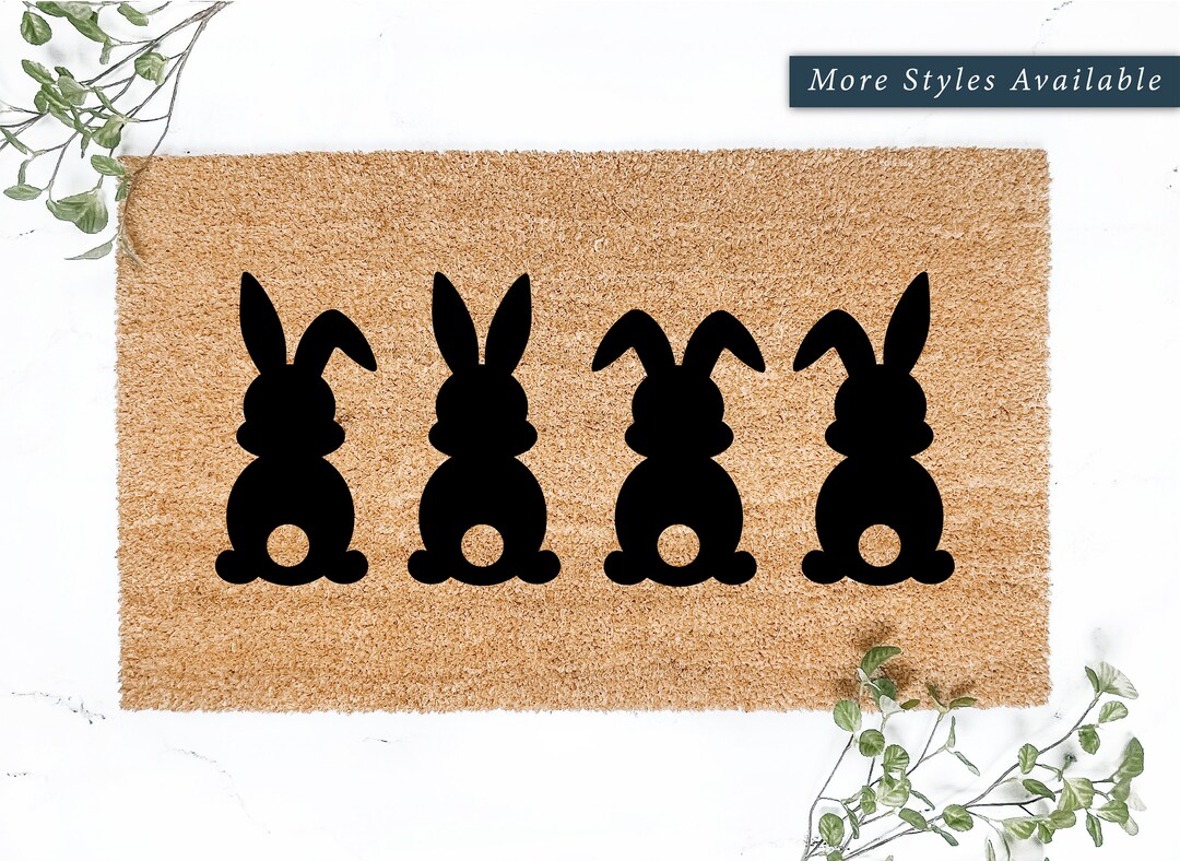 Bunny Rabbit Doormat: Spring Easter Porch Decor Rug - Etsy