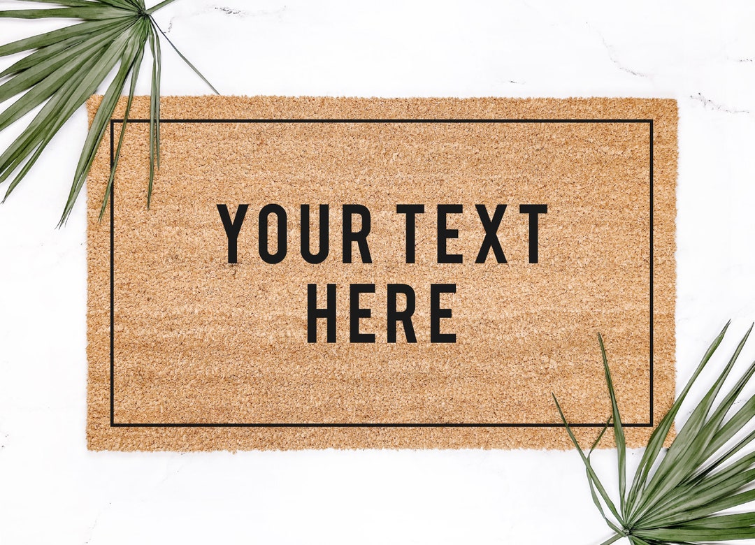 Custom Sleek Block Letter With or Without Border Doormat, Personalized ...