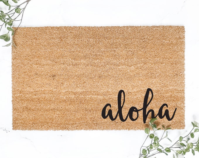 Ohana Hibiscus Welcome Doormat Rug, Custom Welcome Mat, Personalized ...