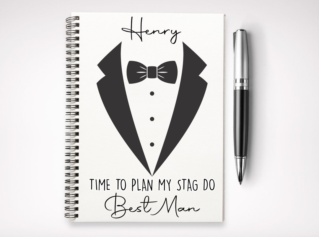 Personalised A5 Best Man Proposal Gift Notebook, Usher, Stag Do Notepad ...