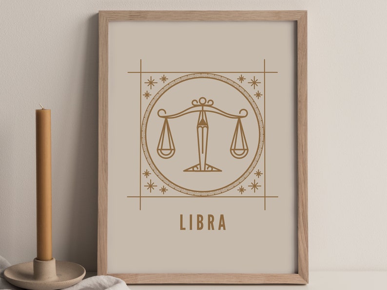 LIBRA PRINTABLE ART Zodiac Gift Constellation Wall Decor - Etsy