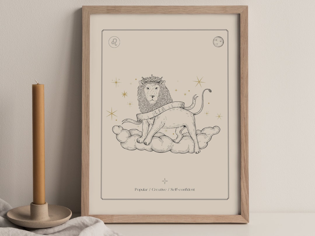 Leo Zodiac Print Leo Printable Printable Wall Art Zodiac - Etsy