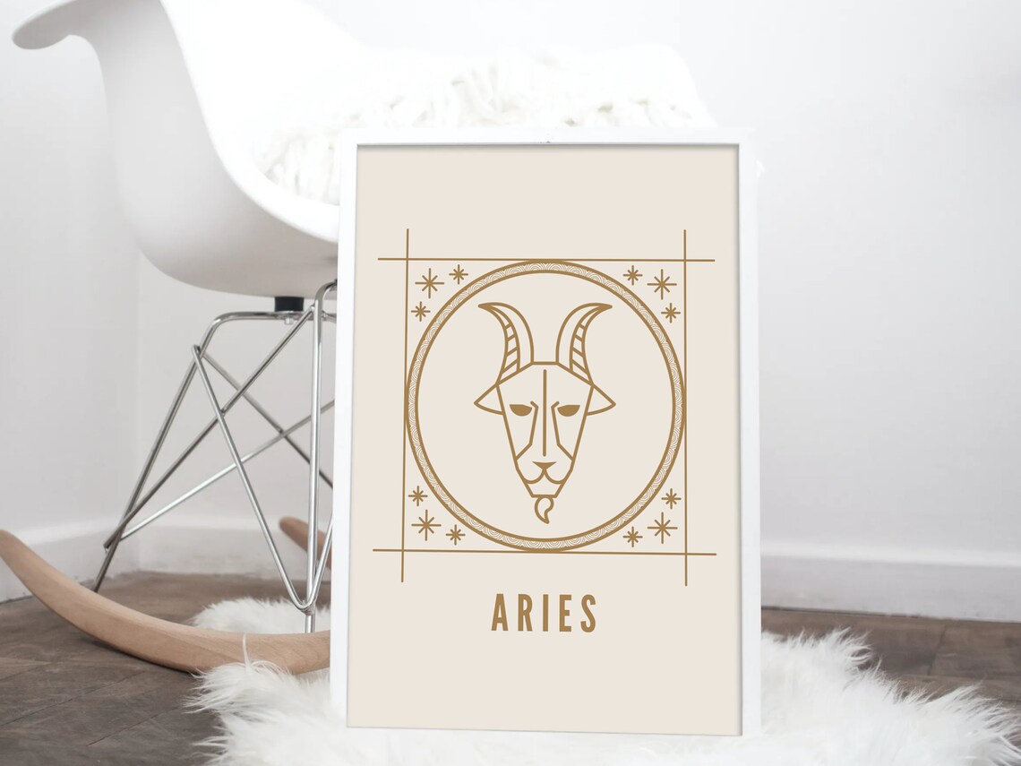 ARIES PRINTABLE ART Zodiac Gift Constellation Wall Decor - Etsy