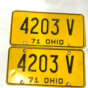 Ohio Original Vintage License Plate Pair-vintage License Plate - 1971 ...