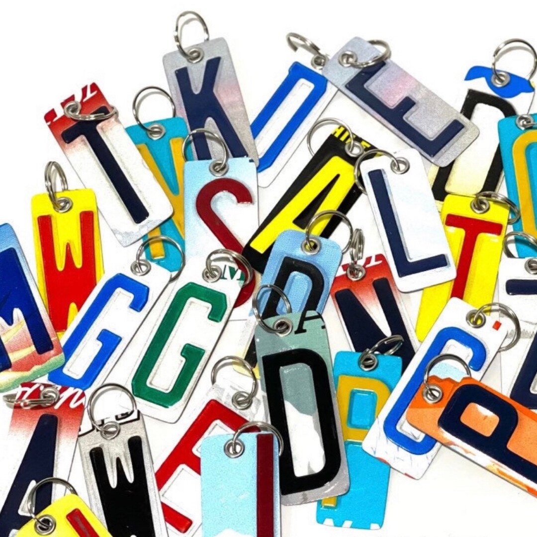 Keychain, Keychains, License Plate Key Chain, Letters, Initials, Gift ...