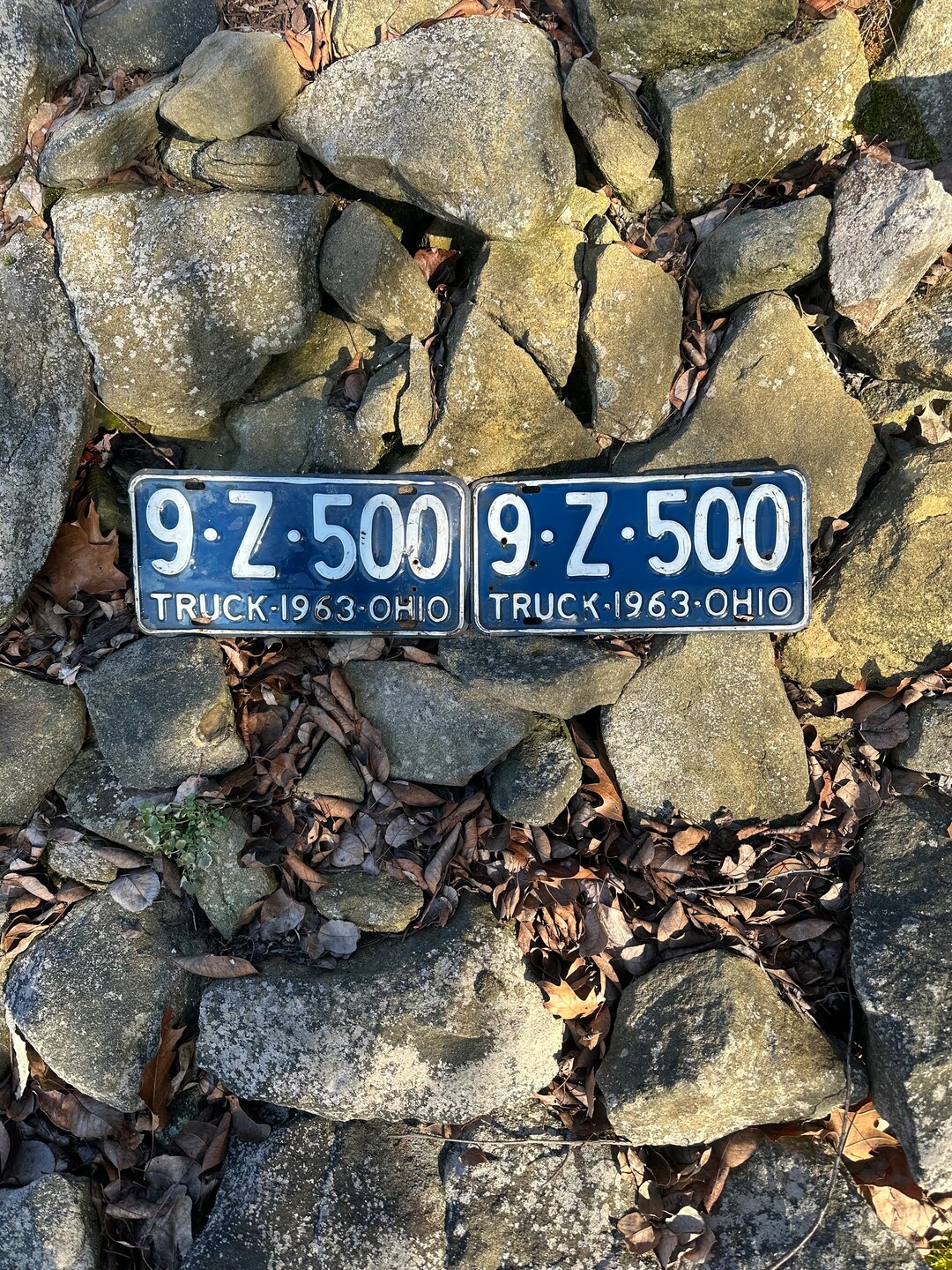 Vintage 1963 Ohio Truck License Plate Pair - Rustic Craft Plates - Etsy
