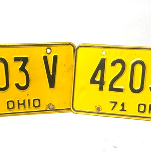 Ohio Original Vintage License Plate Pair-vintage License Plate - 1971 ...