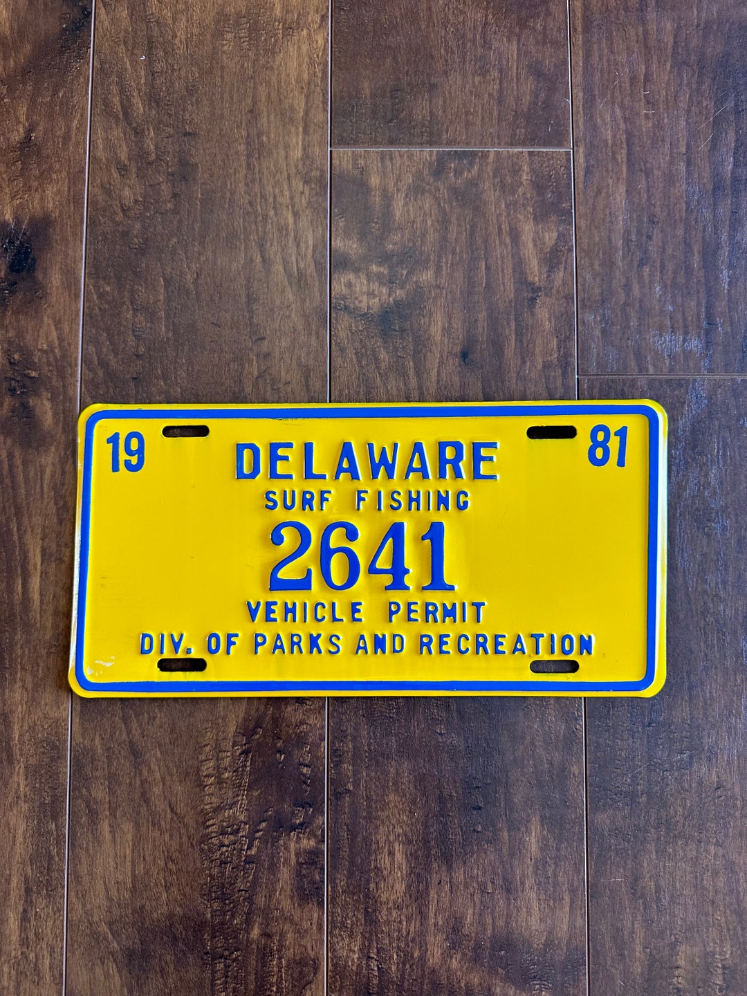 Delaware Surf Fishing Vehicle Permit 2641 License Plate, Delaware ...