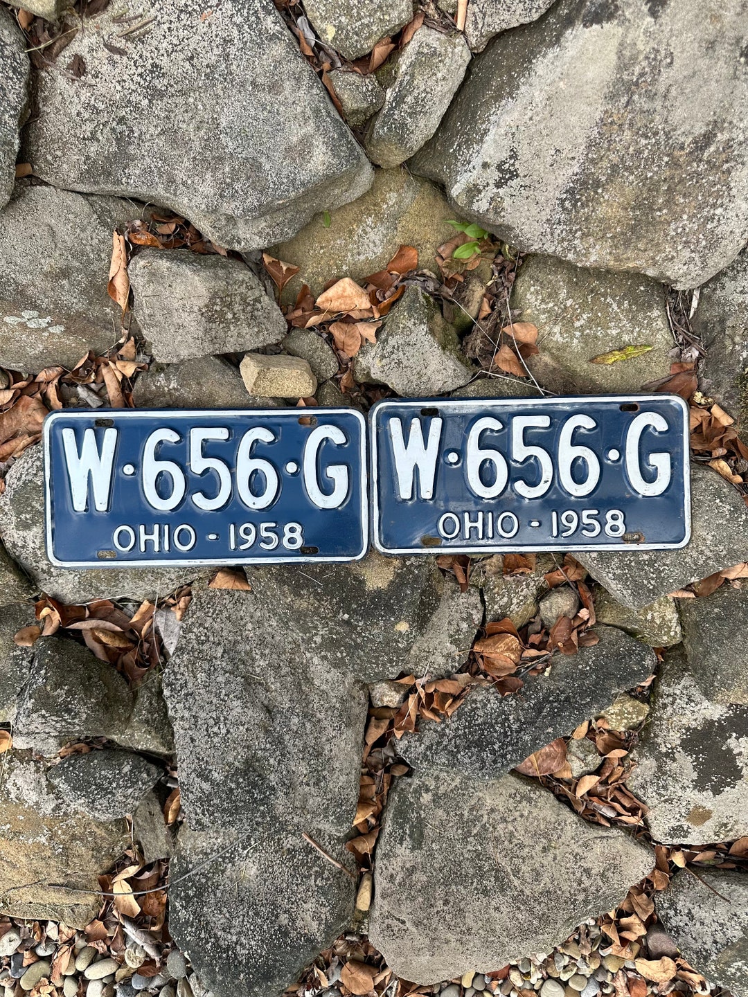 Ohio Original Vintage License Plate Pair-vintage License Plate - 1958 ...