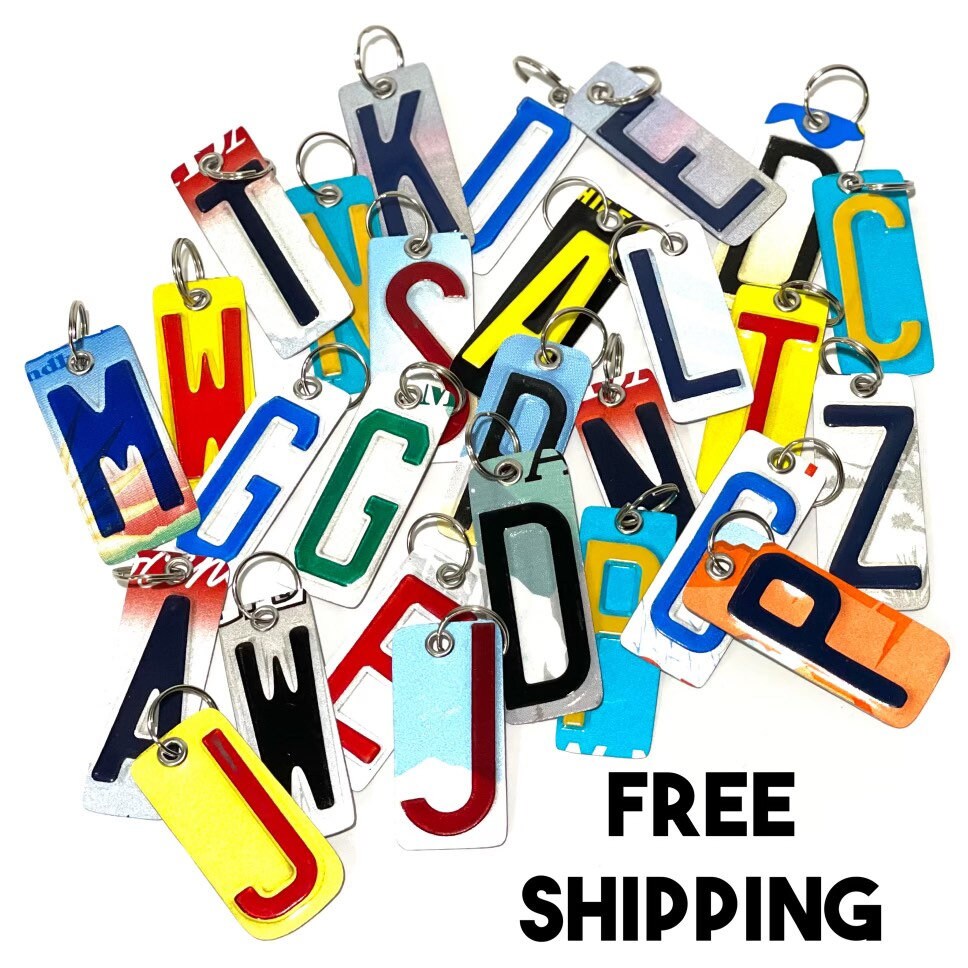 Keychain Keychains License Plate Key Chain Letters - Etsy