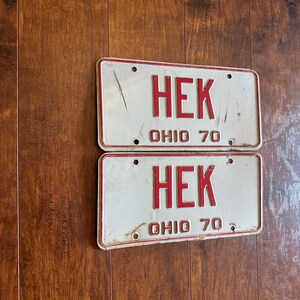 1970 Ohio HEK License Plate, Vintage License Plate, Ohio License Plate ...