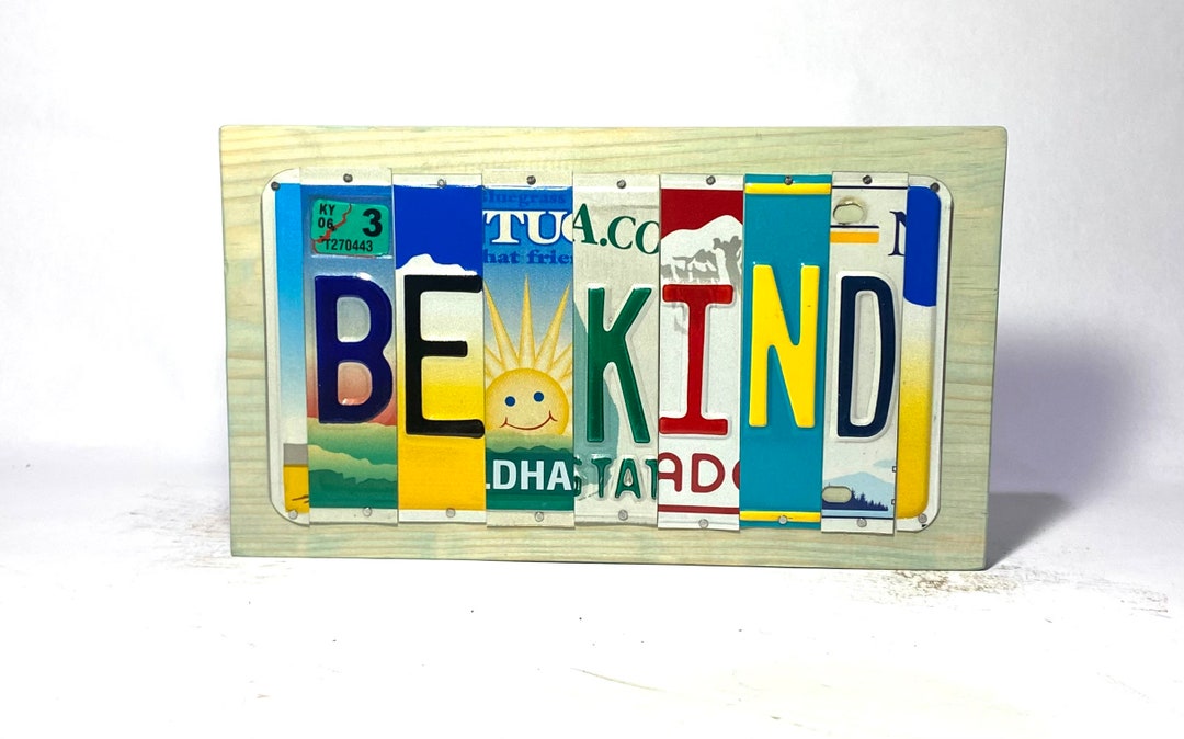 Be Kind License Plate Sign Gift Custom Gift Wall Decor Sign Home Decor ...