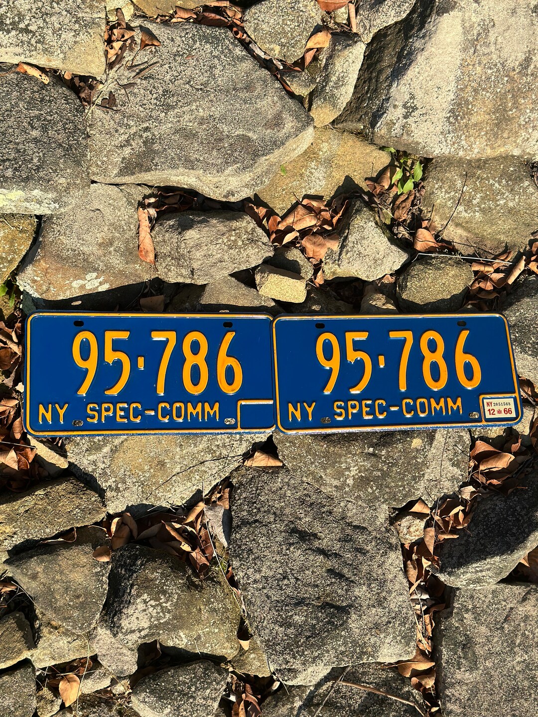 New York Original Vintage License Plate Pair-vintage License Plate ...