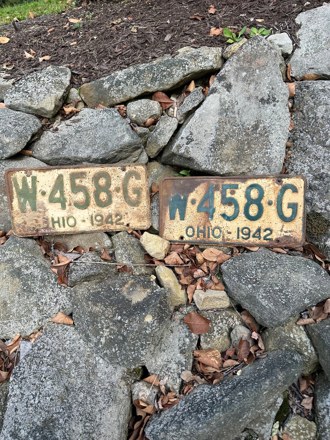Ohio Original Vintage License Plate Pair-vintage License Plate - 1942 ...