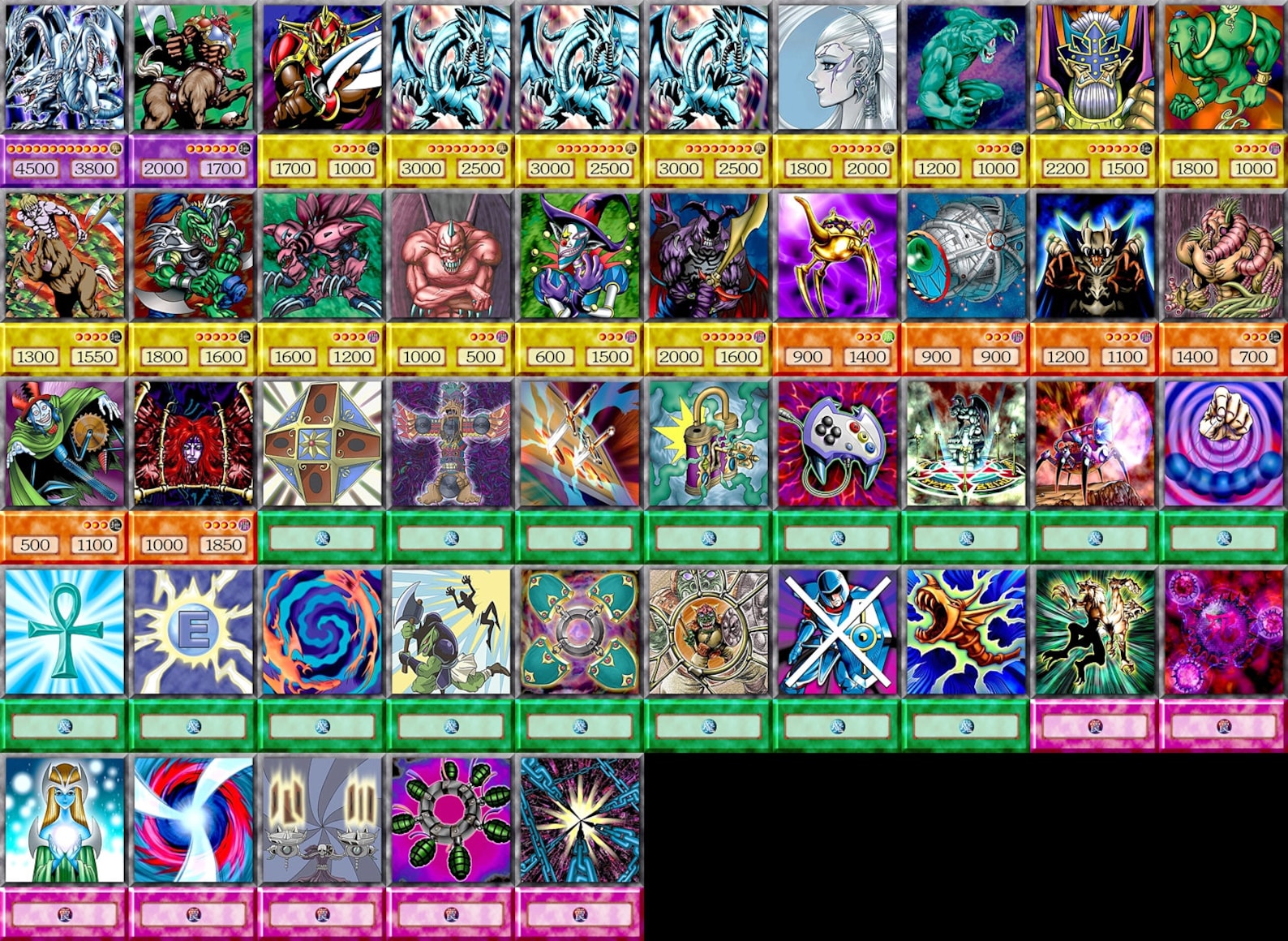 Seto Kaiba Deck 45 Cards Duelist Kingdom Anime Orica Yugioh Etsy