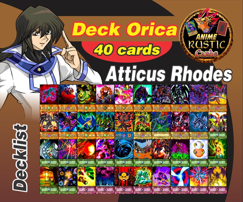 Atticus Rhodes Deck 40 Cards Anime Orica Yugioh Gx Etsy