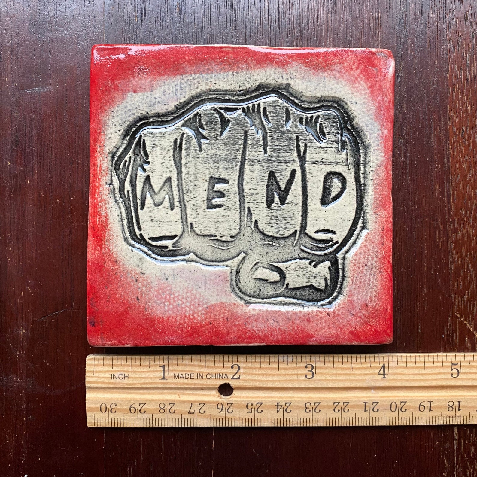 4" Mend Fist Tile, Mender Gift, Sustainable Living, Wall Art, Ceramic ...
