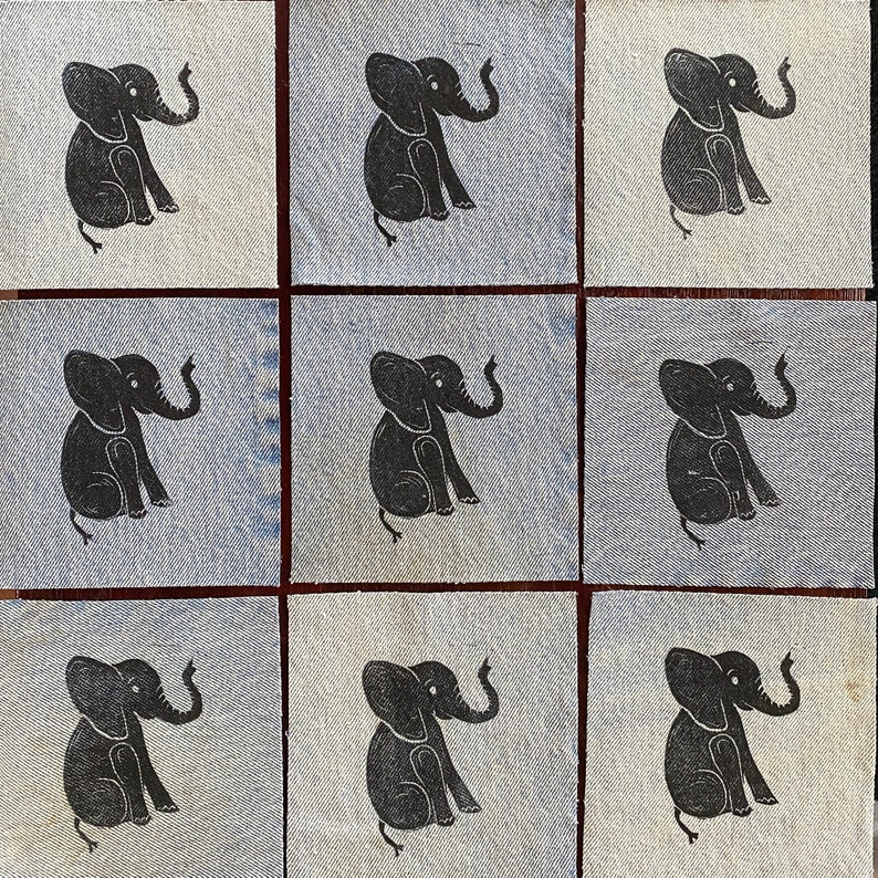 Baby Elephant Patch, Slow Stitch Visible Mending Patch, Sew on Patch ...