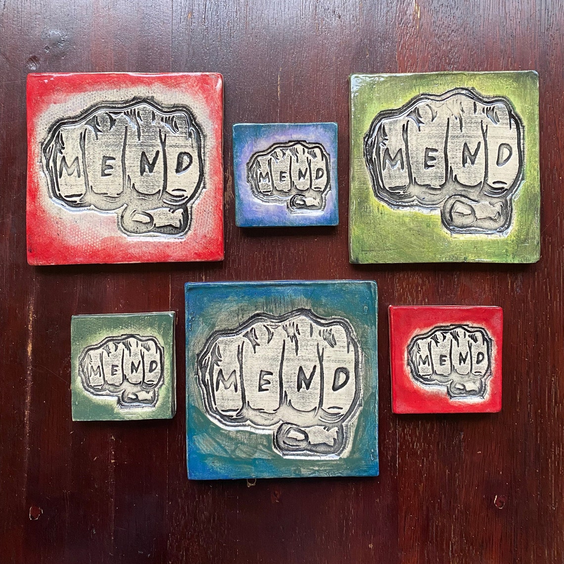 4" Mend Fist Tile, Mender Gift, Sustainable Living, Wall Art, Ceramic ...