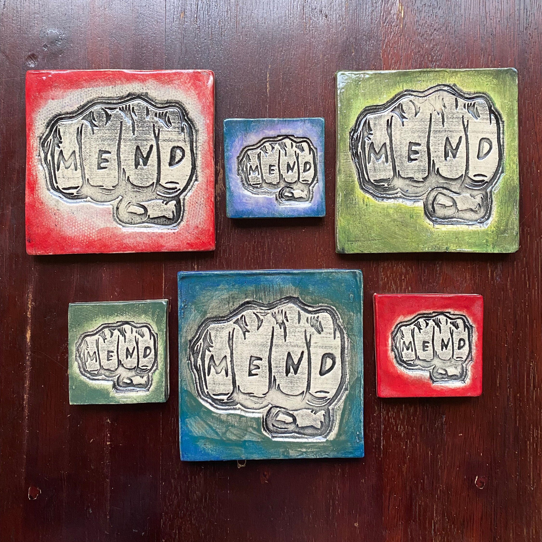 4" Mend Fist Tile, Mender Gift, Sustainable Living, Wall Art, Ceramic ...