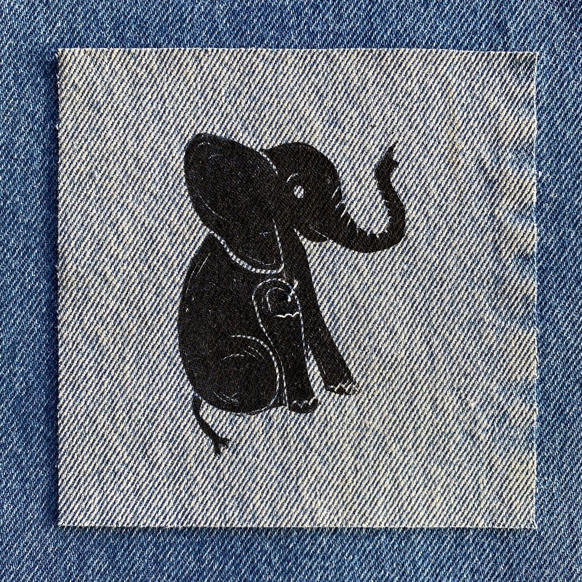Baby Elephant Patch, Slow Stitch Visible Mending Patch, Sew on Patch ...