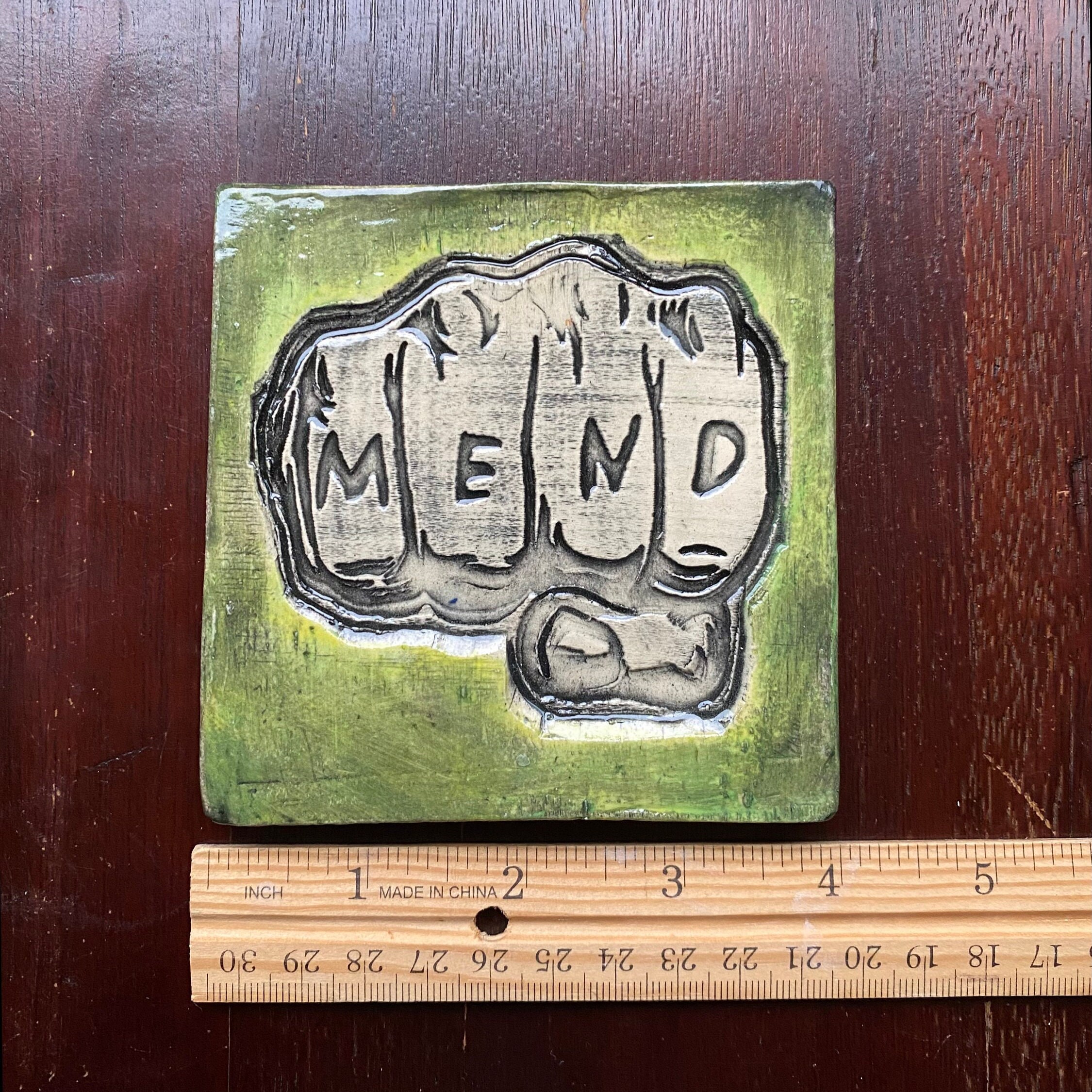 4" Mend Fist Tile, Mender Gift, Sustainable Living, Wall Art, Ceramic ...