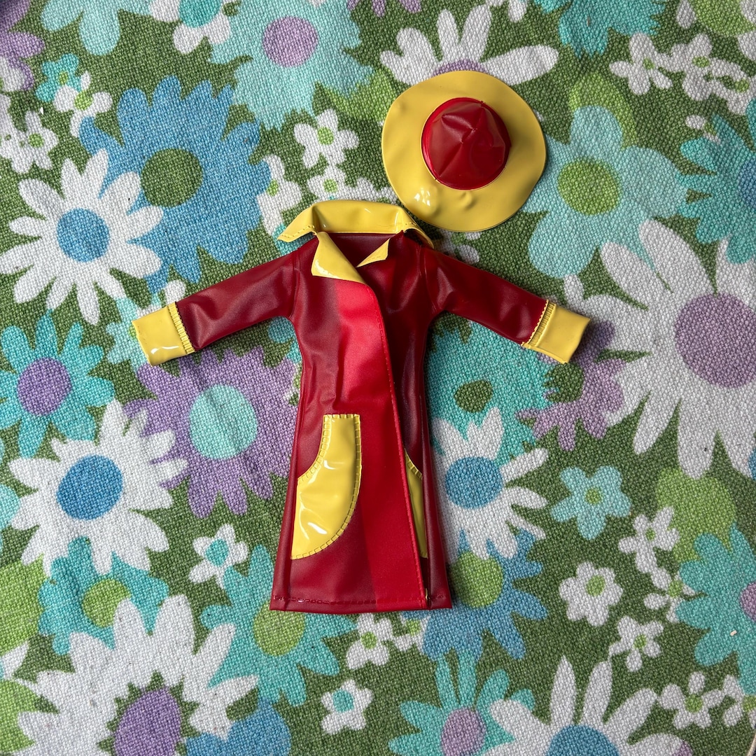 Vintage Maddie Mod Clone Doll Yellow and Red Rain Jacket - Etsy