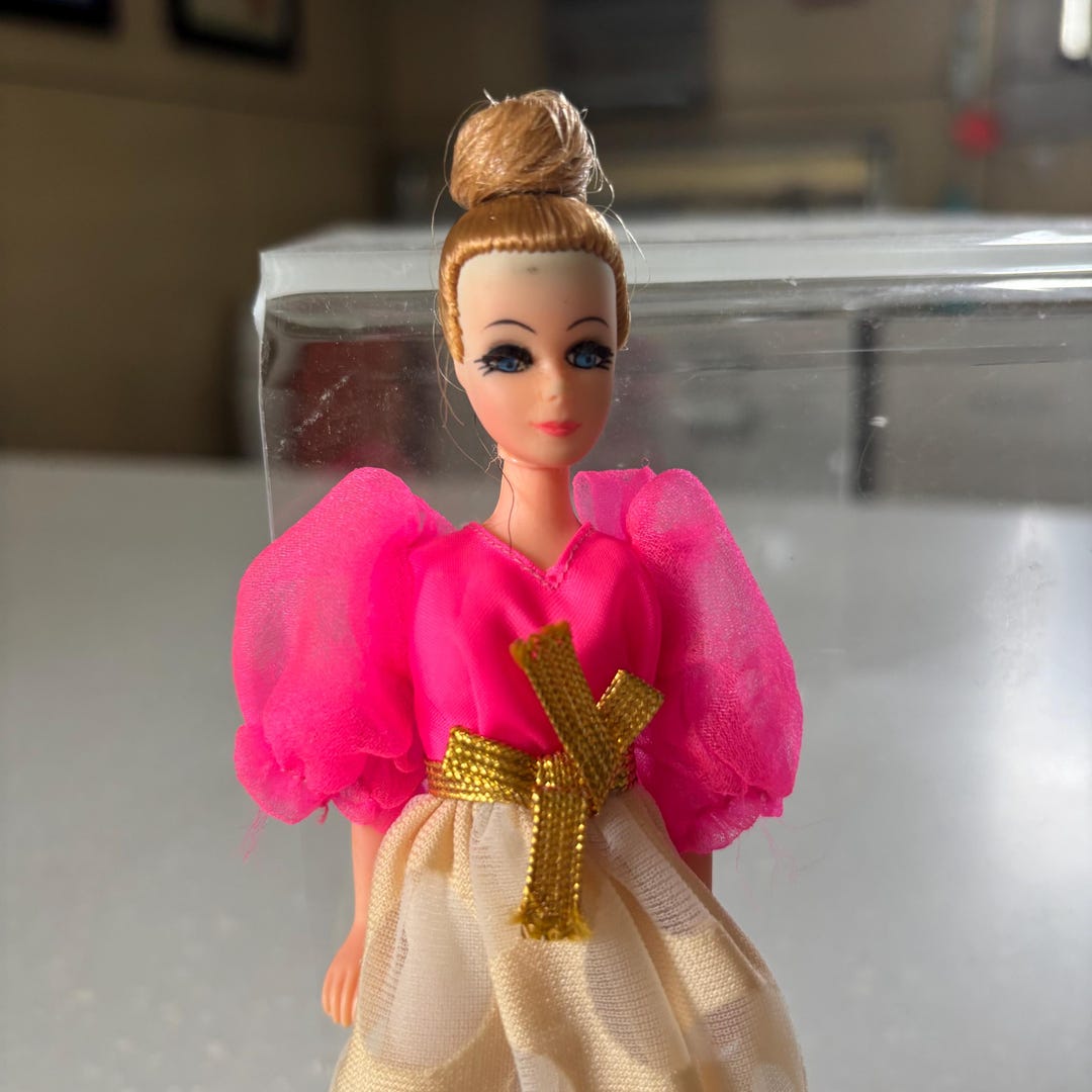 Vintage 1970 Dawn Modeling Agency Daphne Doll Pink Dress Outfit Topper ...