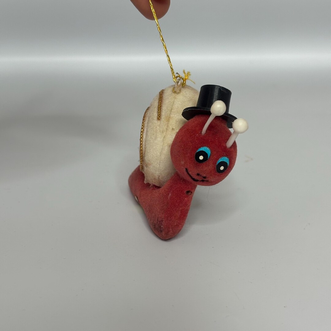 Vintage Blow Mold Anthropomorphic Snail Flocked Vintage Ornament Made ...