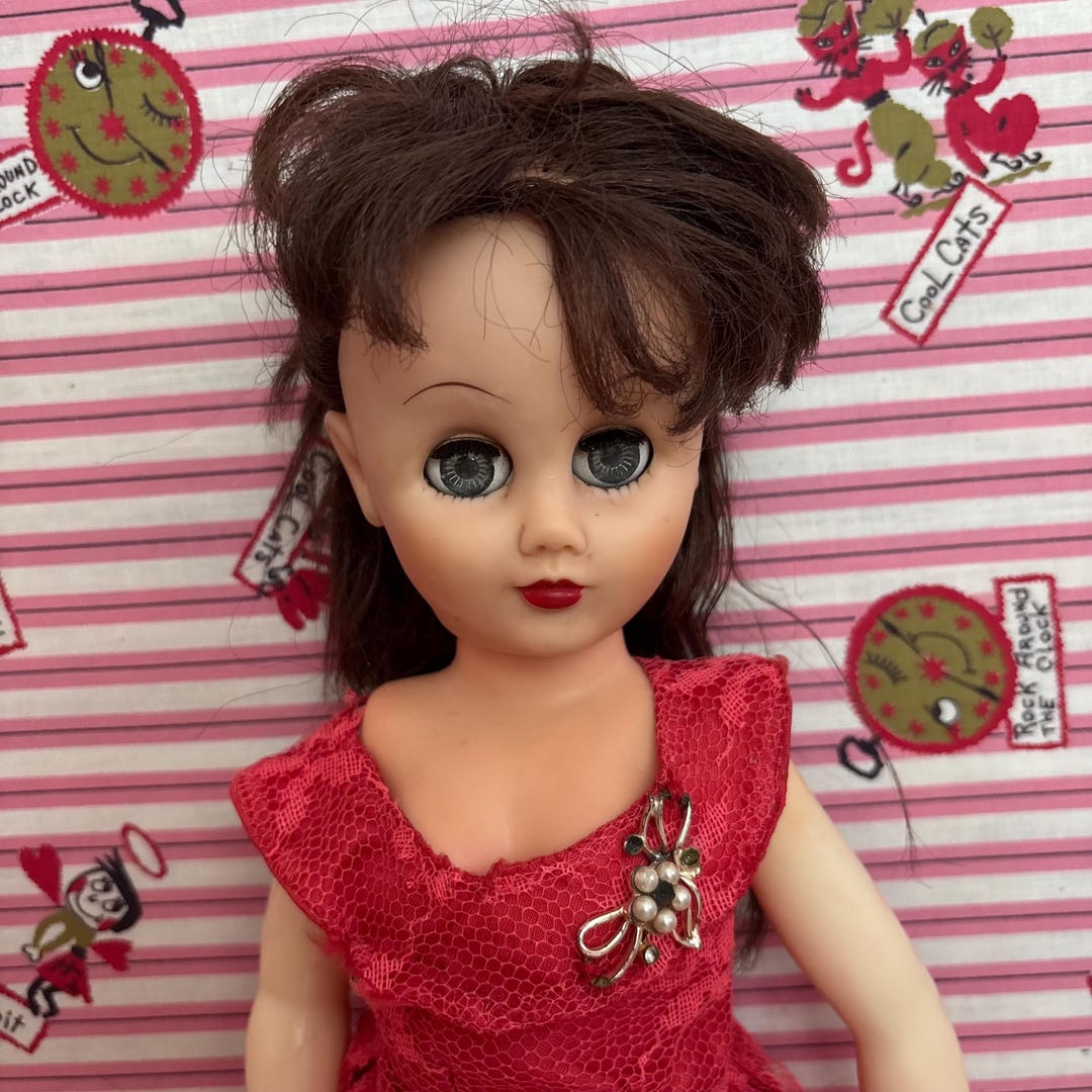 Vintage Sears Roebuck and Co. 1950'S Vinyl Doll in Red Dress - Etsy