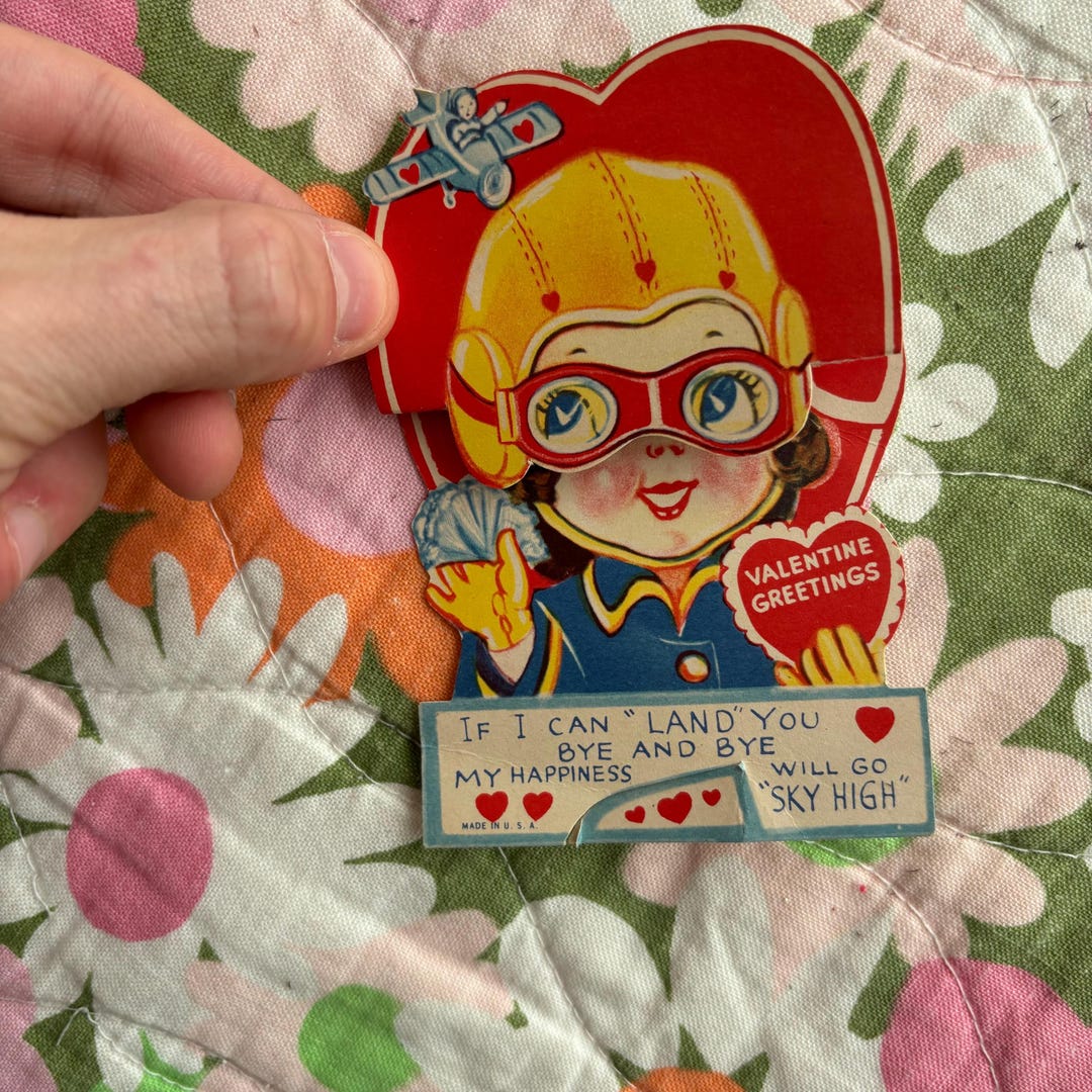 1950s Vintage Airplane Pilot Pop up Moving Valentines Day Card - Etsy