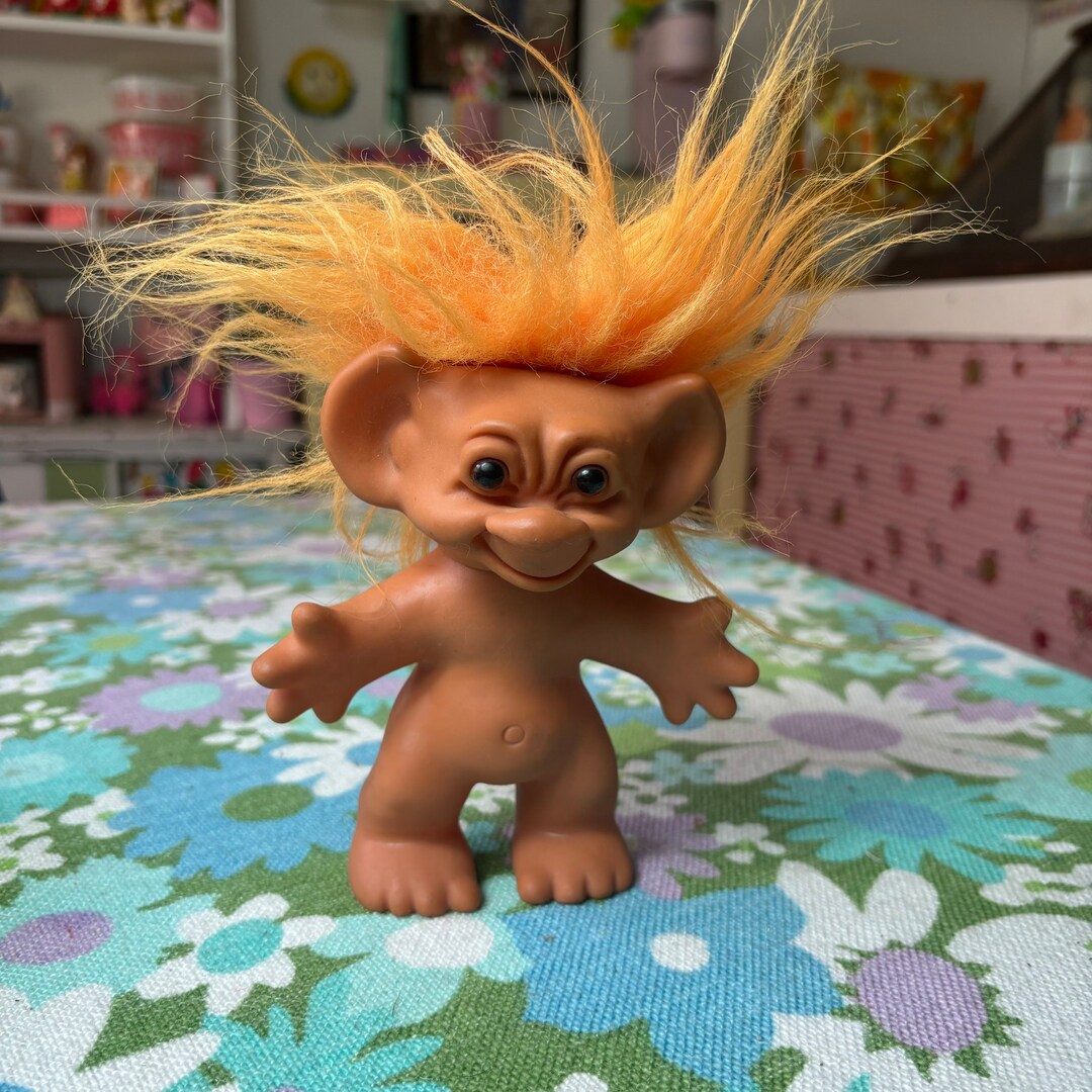 Vintage 70s Wishnik Troll Doll With Orange Hair - Etsy