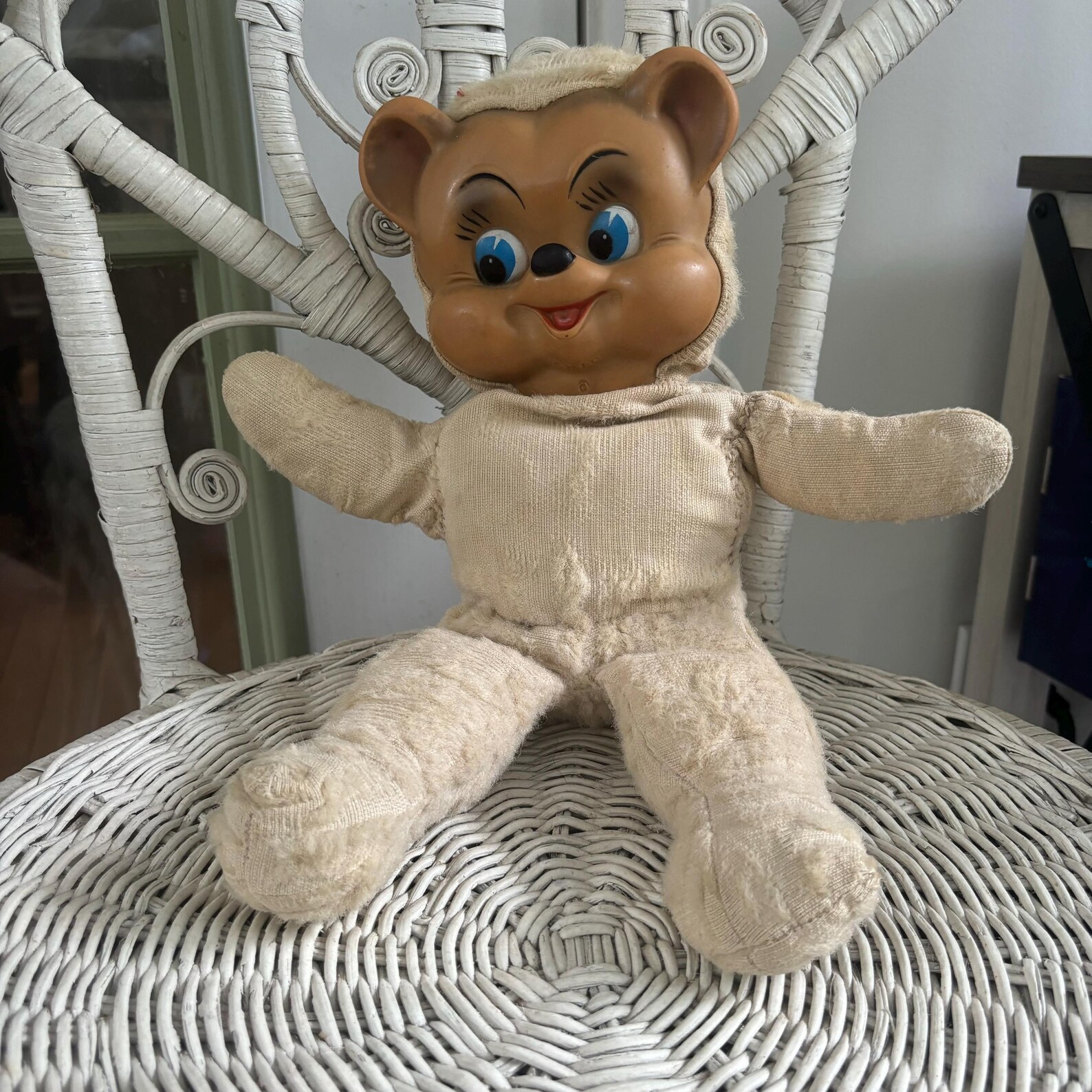 Vintage 1950s Knickerbocker Plush Bear Rubber Face Doll - Etsy