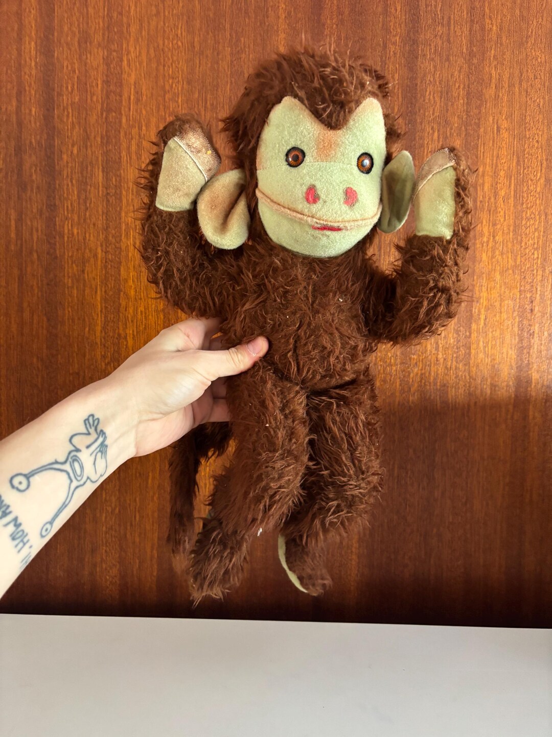 Vintage 1950s Felt Face Monkey Plush Steif Style 16” - Etsy