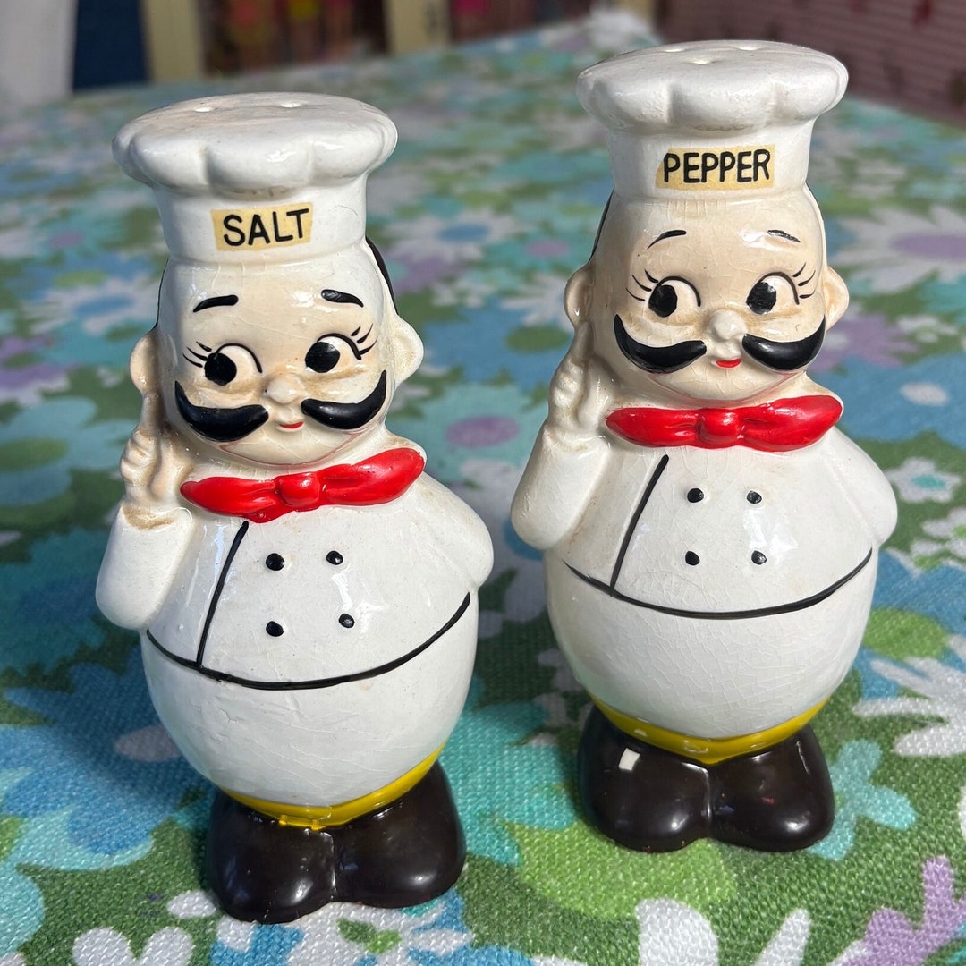 Vintage Japan Chef Salt and Pepper Shakers Set Kitschy - Etsy