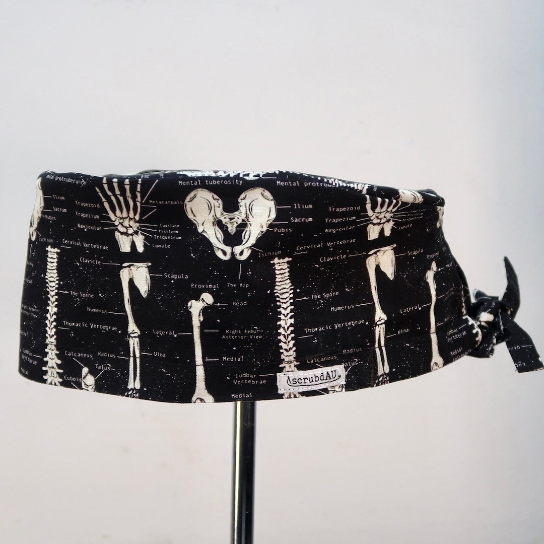 Skeleton Scrub Cap - Scrub Hat Australia, Mens Scrub Hat, Unisex Scrub ...
