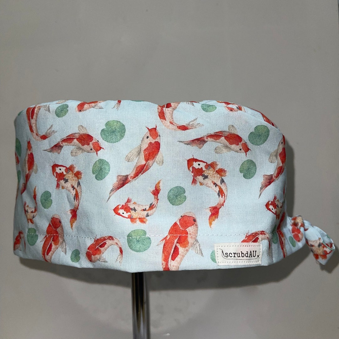 Koi Fish Scrub Cap Scrub Hat Australia, Scrub Cap Australia, Cute Scrub ...