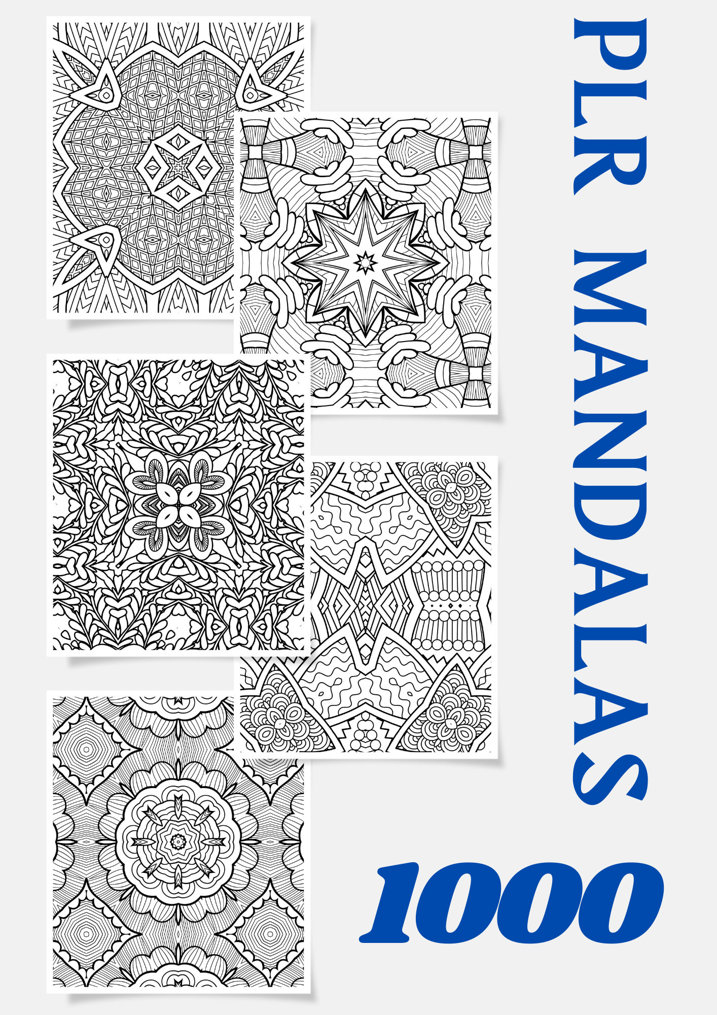 PLR Massive Bundle 1000 Mandalas Coloring Pages, Adult Coloring, Mind ...