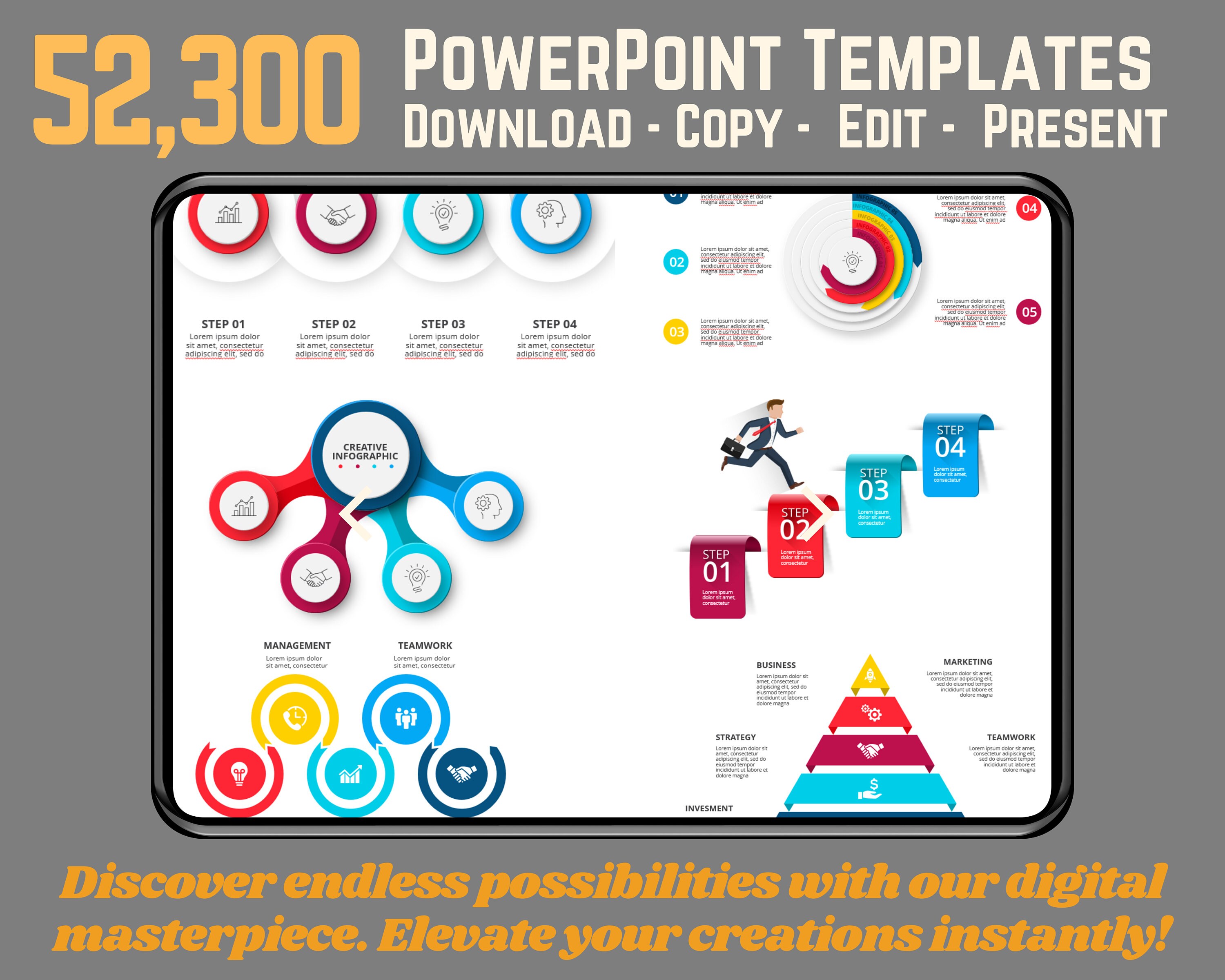 PLR 52300 Animated Powerpoint Templates Compilation Editable Slides ...