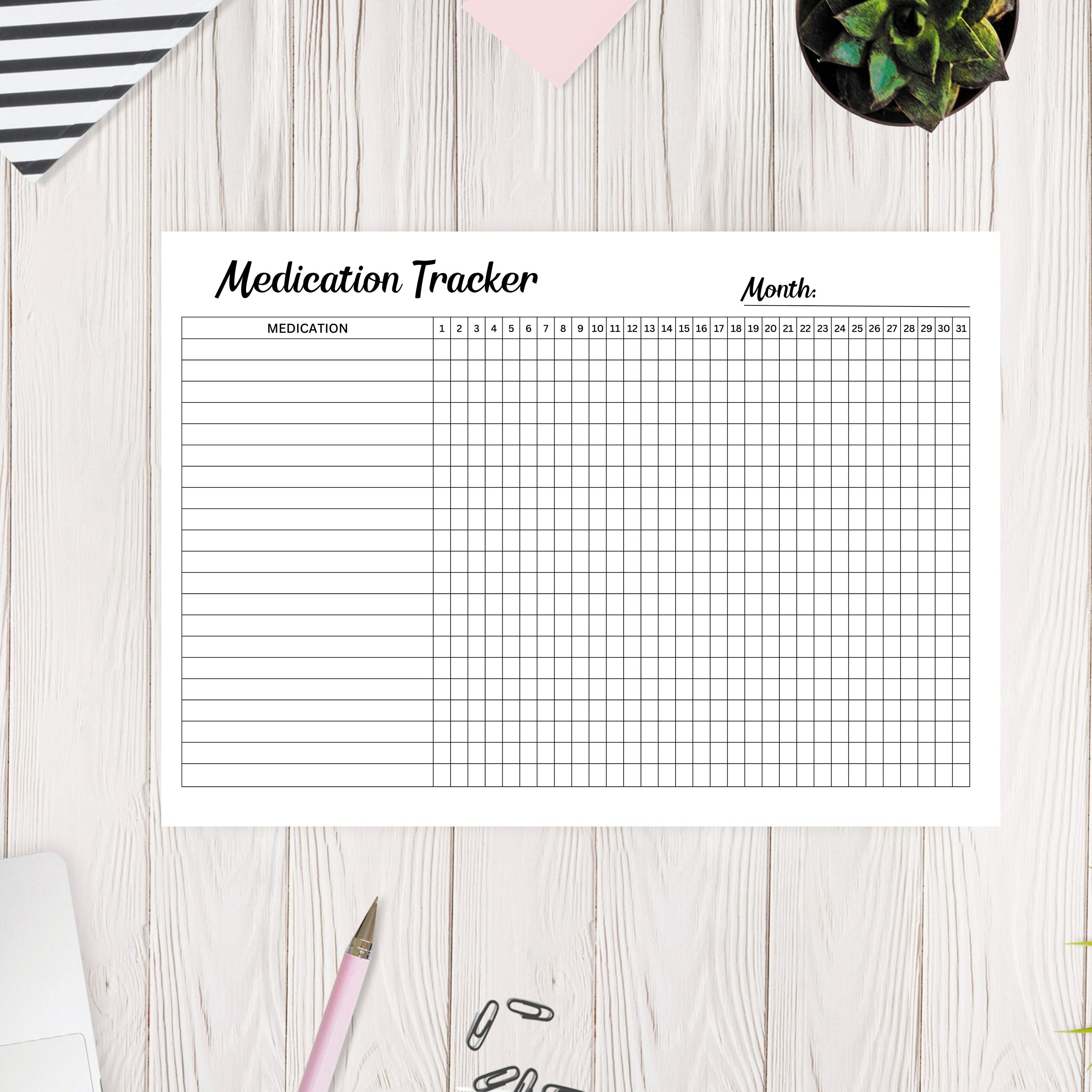 Symptom Tracker Printable Period Log, Habit and Medical Tracker, Health ...