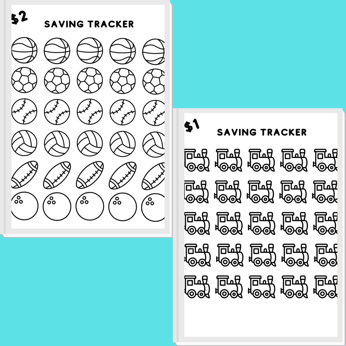 Teach Kids Financial Skills: Savings Tracker Bundle Printable With 12 ...